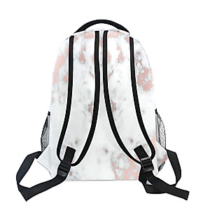 Cute Rose Golden Marble Girls Backpacks for Elementary School Bookbag 3rd 4th 5th Grade One Size