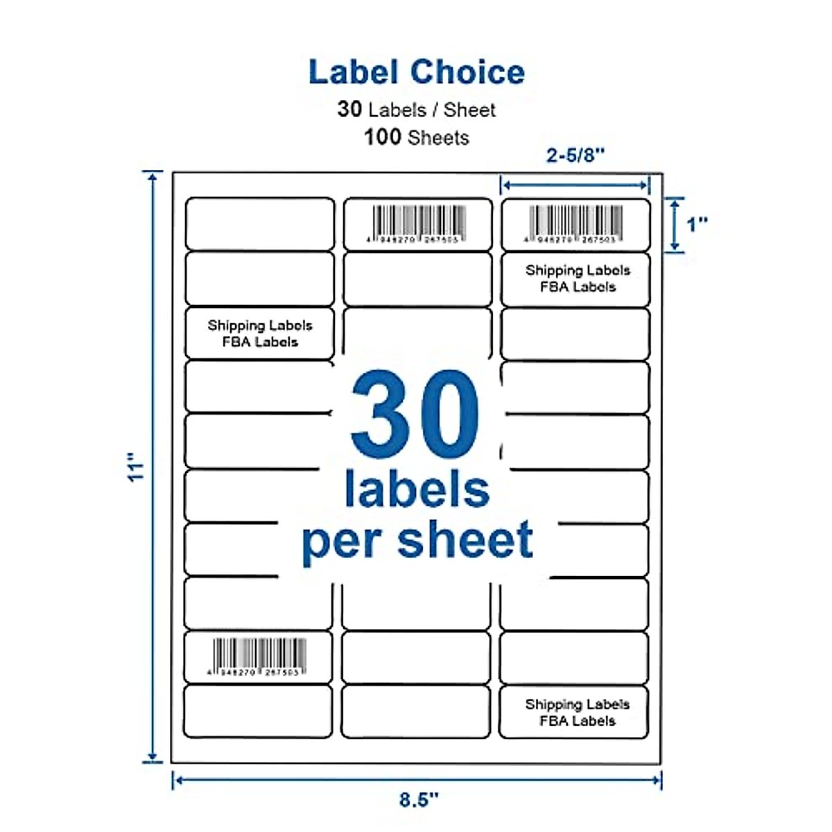 Mailing Address Labels, 1" x 2-5/8" Shipping Address Labels for Inkjet & Laser Printers, 750 Blank POLONO Address Labels Compatible with Avery 5160, 8160 Labels, FBA and SKU Labels, Easy to Peel
