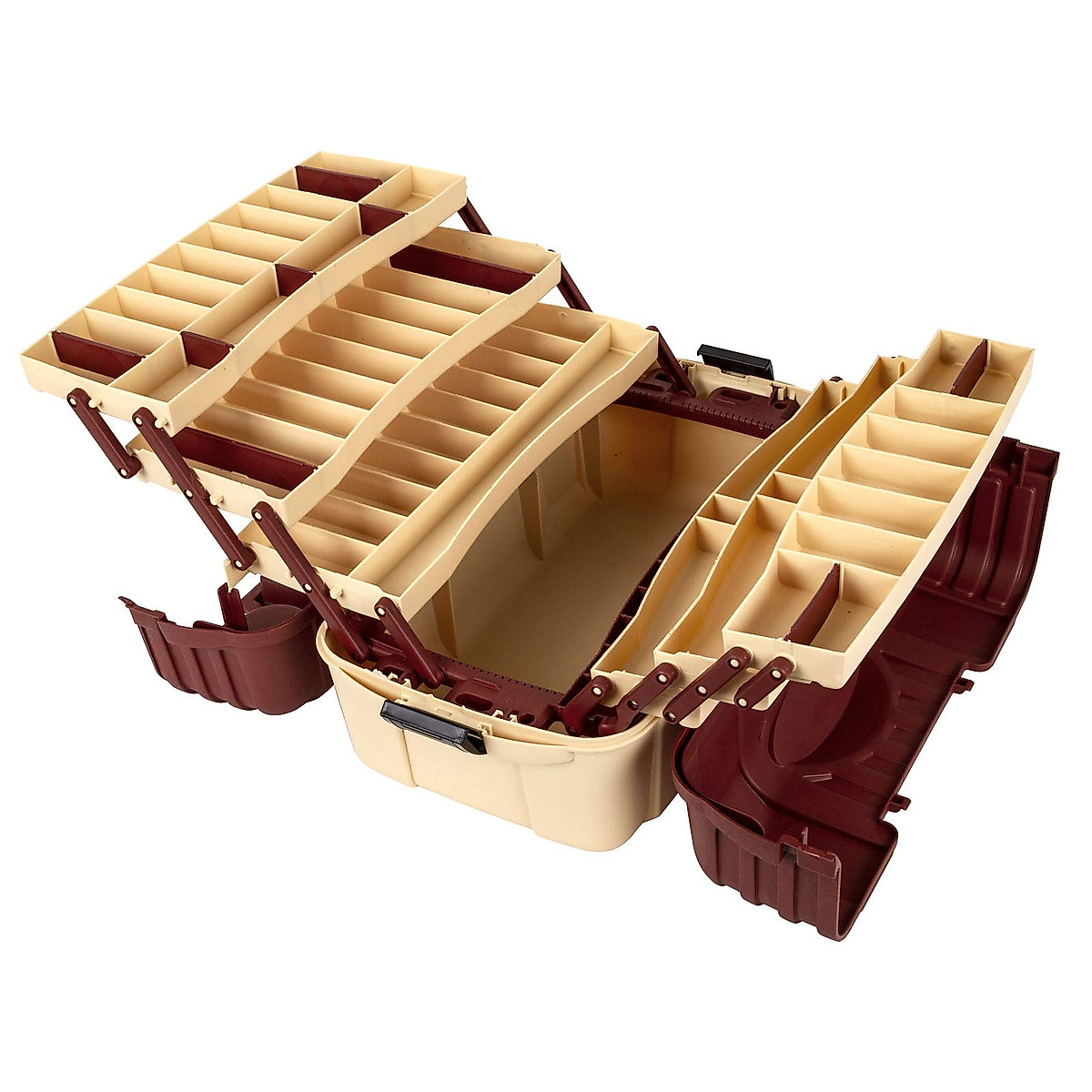 Flambeau Outdoors 2059 Hip Roof 7-Tray, Portable All-Weather Tackle Storage, terracotta/brown, 20x11.625x10.625-Inch