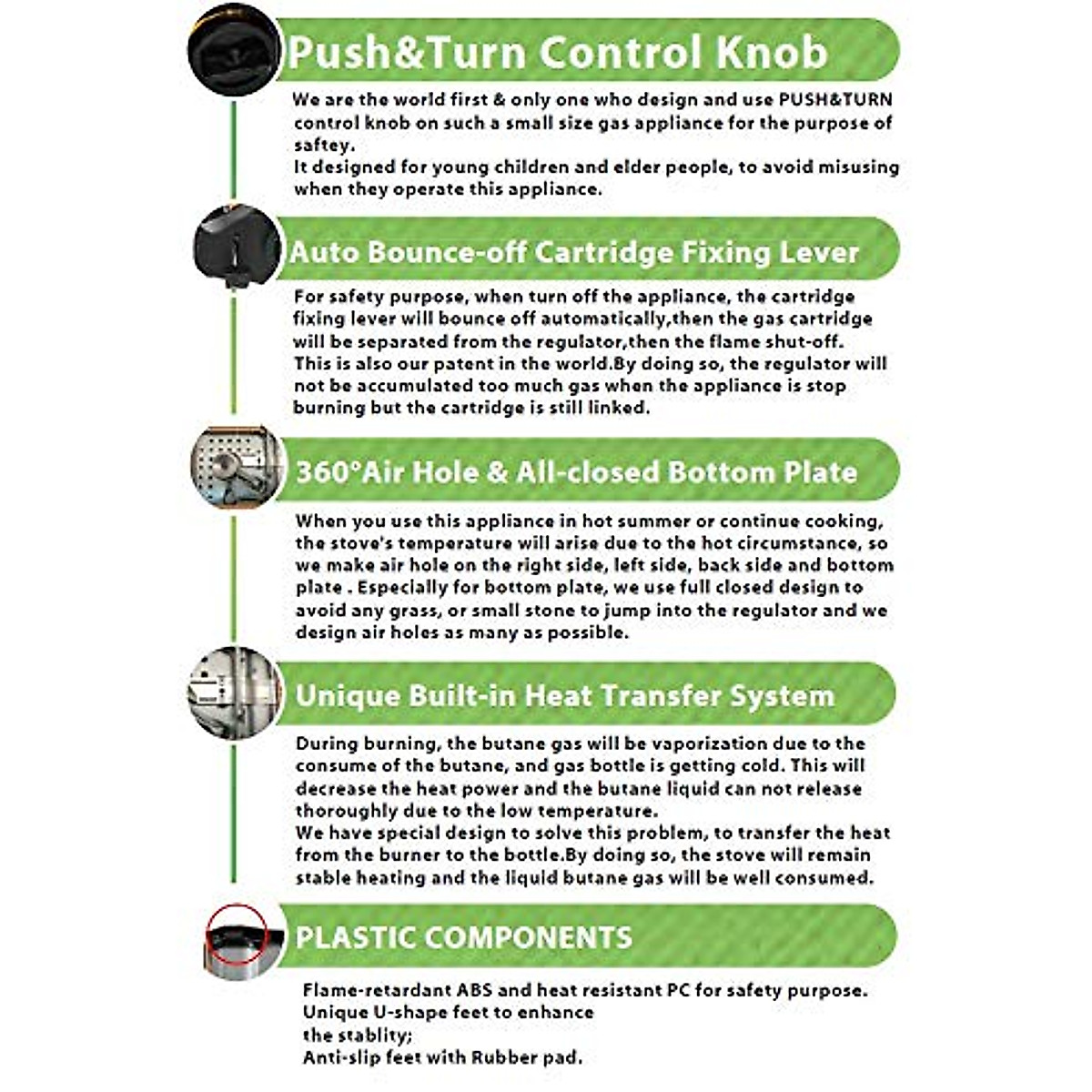 Maxsun Portable Gas Stove MS-7 (Silver) 11,500 BTU, Extreme High Power, Camp Stove, w/Carrying Case