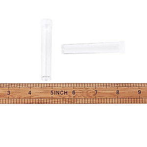 Craftdady 200Pcs Clear Plastic Tube Bead Containers Transparent Storage Test Tubes with Caps 2.99x0.53" (76x13.5mm)