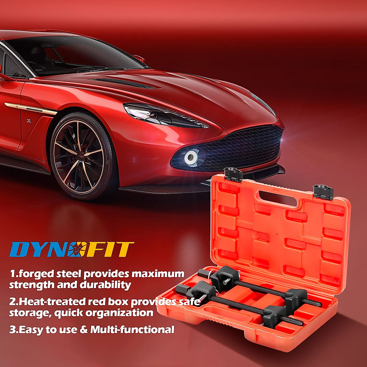 dynofit Solid Coil Spring Compressor Tool, (Set of 2) 21mm Socket 1/2" Drive Safe Universal Set/Kit for Struct Spacer Assembly/Lift Kit/Shock Installation