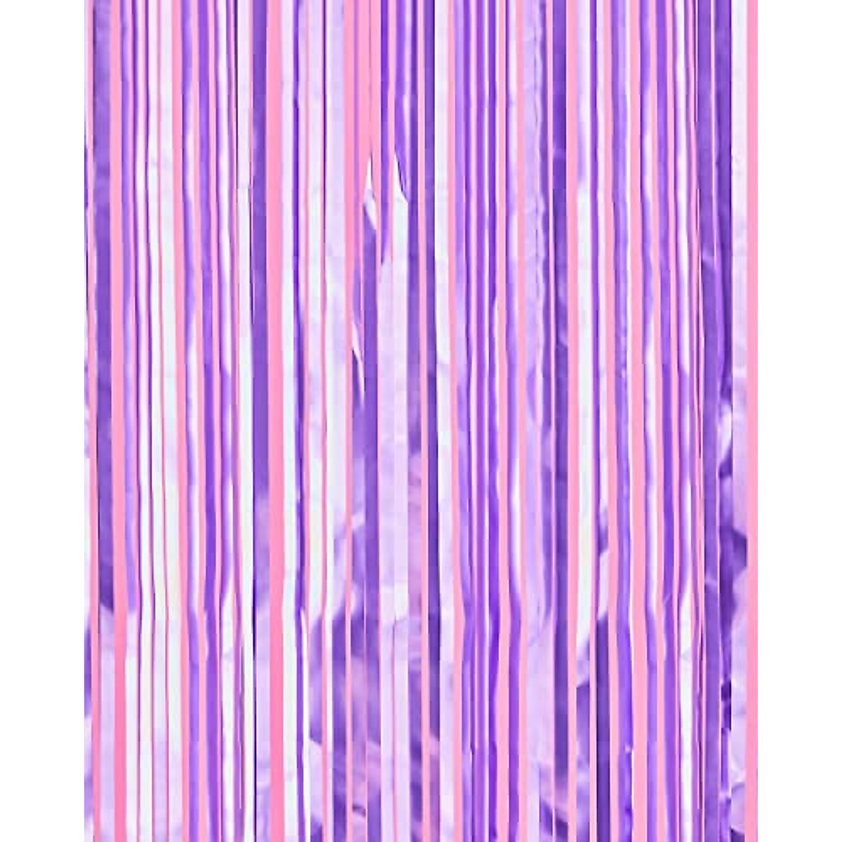 xo, Fetti Party Decorations Matte Purple Fringe Foil Curtain - Set of 2 | Bachelorette Bridal Shower Backdrop, Wedding, Birthday Photo Booth