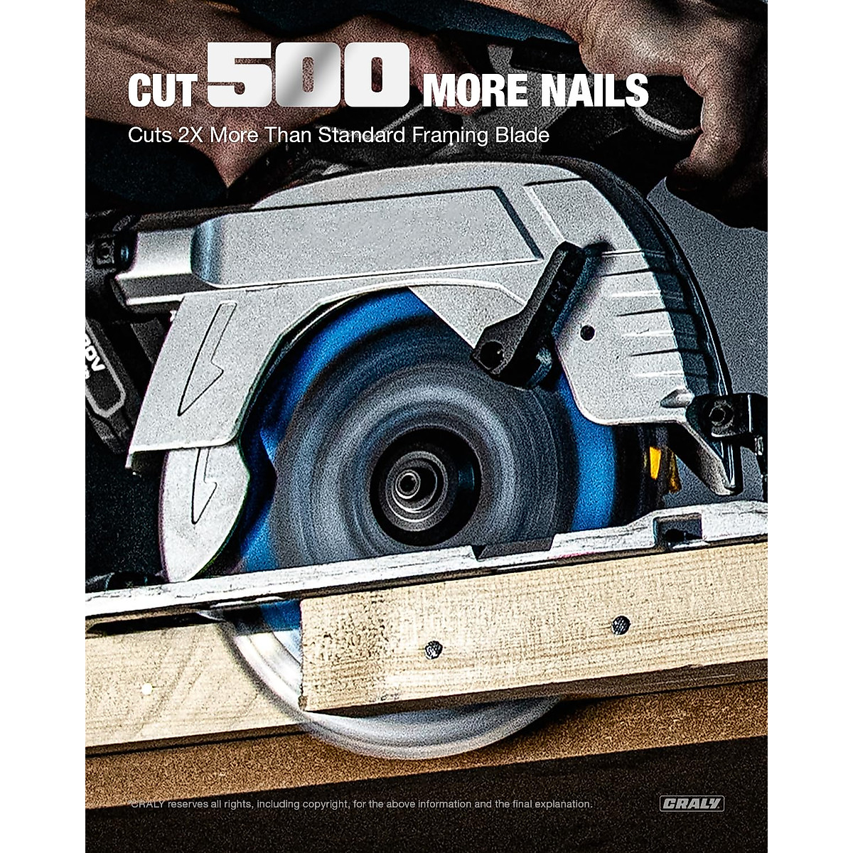 CRALY 6-1/2 Inch 24 Teeth Wood Cutting Framing Circular Saw Blade, 5/8 Inch Arbor, Carbide Tipped, Thin Kerf, Black Ice Coating, for Plywood, MDF, OSB, Laminated(C0624FR)