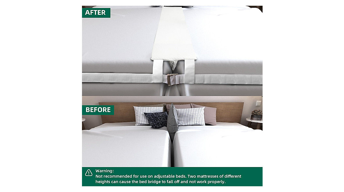 Twin to King Bed Bridge Converter Kit for Family Comfort
