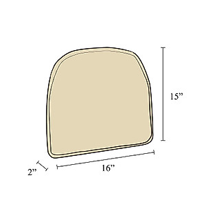 Klear Vu Herringbone Essentials Non-Slip Dining Kitchen Chair Pad, Set of 4, Cream