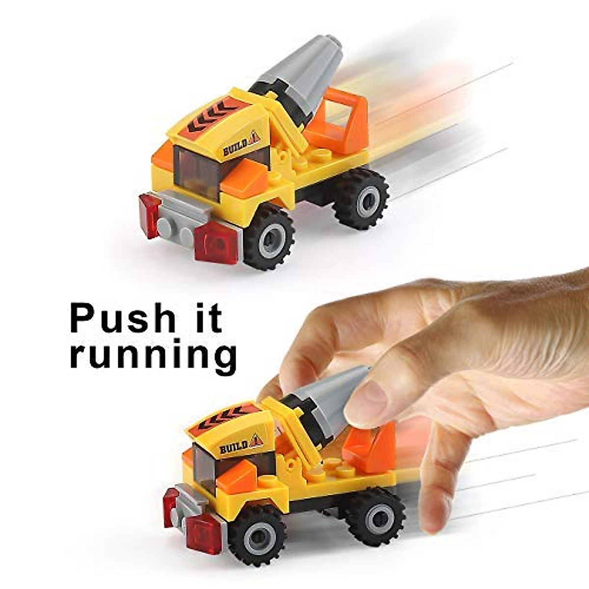 Mini Building Blocks Cars Toys Sets 12 Packs Assembly Mini Cars Toys for Boys, Girls Stem Building Car Assorted Construction Truck Fire Trucks Police Cars Party Favor Goodie Bags for Kids.