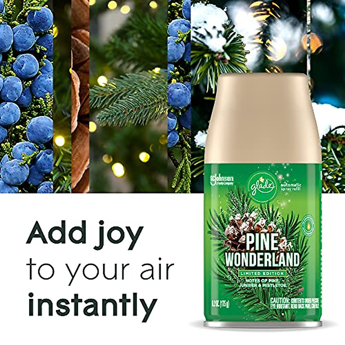 Glade Automatic Spray Refill, Air Freshener for Home and Bathroom, Pine Wonderland, 6.2 Oz, 3 Count
