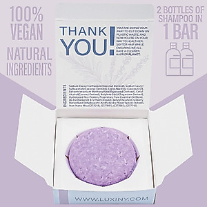 Luxiny Hair Shampoo and Conditioner Set - Sulfate Free Lavender Bars, Made in USA (1 Shampoo Bar 60g, 1 Deep Conditioner Bar 50g)
