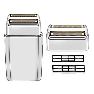 Kepouse Metal Cutters and Shaver Replacement Foil compatible with BaBylissPRO Double FXFS2/FXFS2G Metal shaver foil replacement 2Pack,Silver