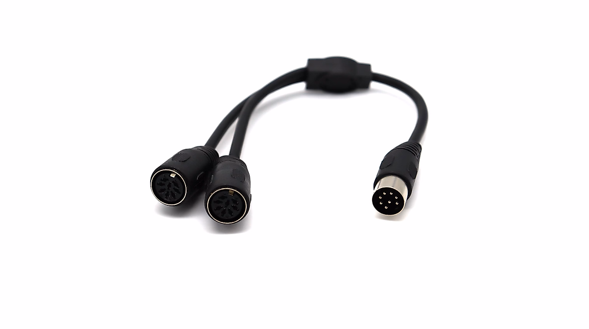 LOKEKE 8 Pin DIN MIDI Splitter Cable, 8 Pin DIN DIMI Male to 2 Din 8 ...
