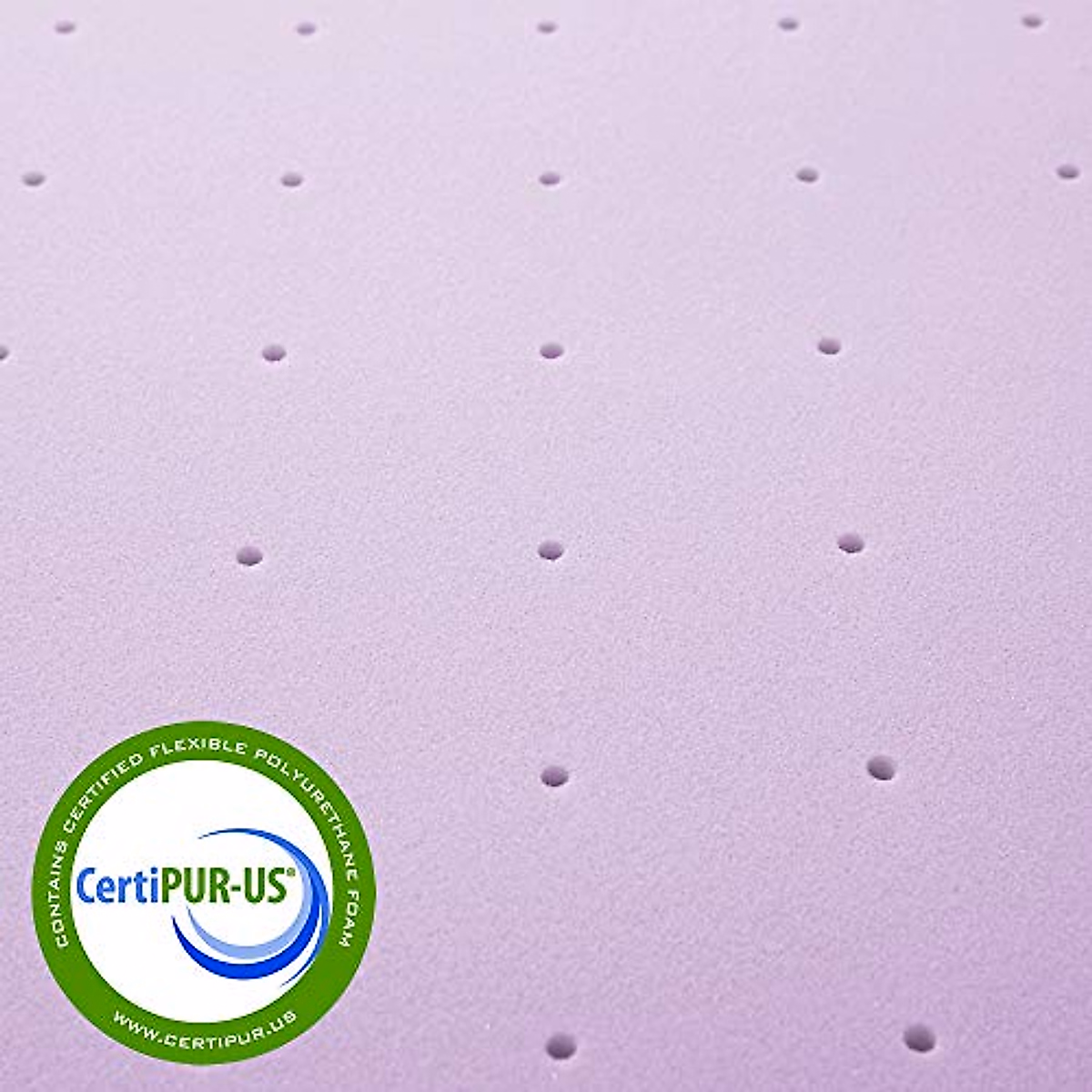 Mellow 2 Inch Ventilated Memory Foam Mattress Topper, Soothing Lavender Infusion, CertiPUR-US Certified, Queen