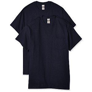 Gildan Adult Ultra Cotton T-Shirt with Pocket, Style G2300, 2-Pack, Navy, 3X-Large
