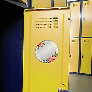 Canopy Street Vibrant Floral Round Magnetic Locker Mirror / 5" Diameter Stylish Locker Décor/Shatterproof Durable Teen Girl School Locker Accessory/Made in The USA
