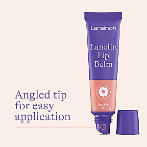 Lansinoh Lanolin Lip Balm, Moisturizing Lip Care, 4 Pack, 0.25 Ounces Each