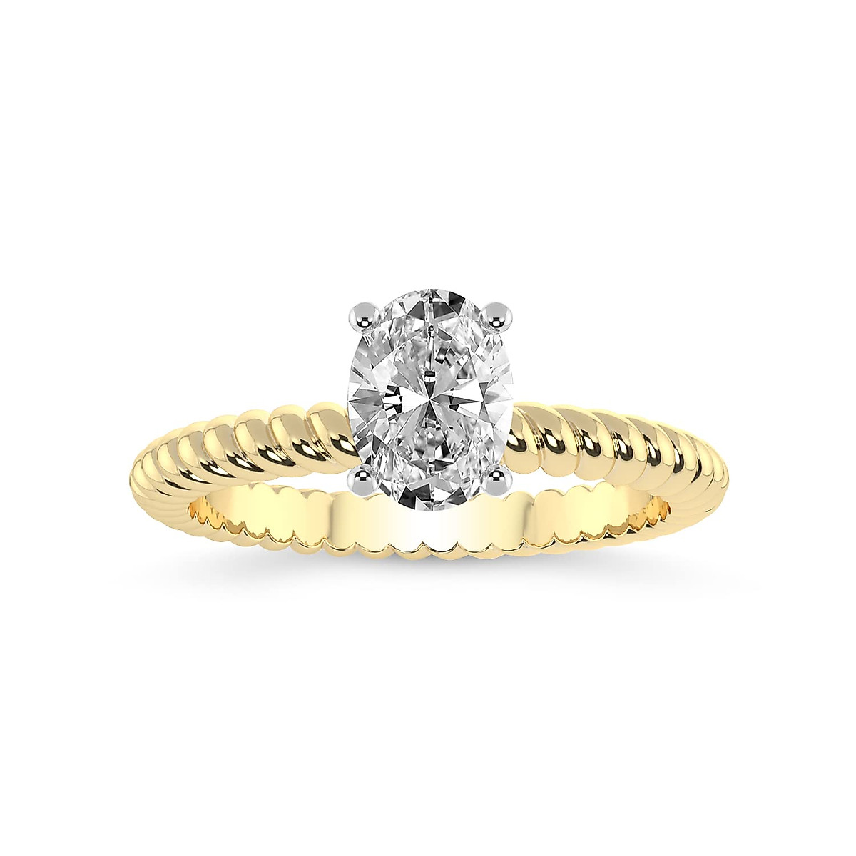 FRIENDLY DIAMONDS 2 Carat IGI Certified Oval Shape Lab Grown Diamond Ring | 14K Or 18K in White, Yellow Or Rose Gold | Sansa Solitaire Diamond Engagement Ring | FG-VS1-VS2 Quality