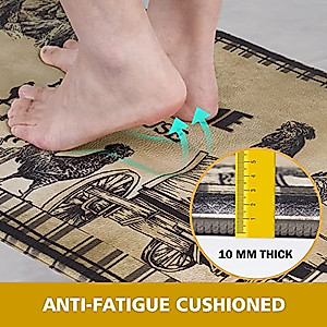ASPMIZ Farmhouse Kitchen Mat Set Anti Fatigue 2 Piece, Non-Skid Waterproof Kitchen Mats and Rugs Cushioned, Washable Kitchen Rug Chicken Floor Comfort Mats for Kitchen Home, 18'' x 48'' + 18'' x 30''
