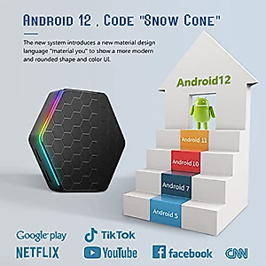 2022 Android TV Box 12.0 2GB RAM 16GB ROM, Android Box H618 Quad-core Cortex-A53 CPU Support 6K 4K HDR10+, Wi-Fi 6 2.4G/5G Dual Wi-Fi Bluetooth 5.0 100M Ethernet USB 2.0 Smart TV Box