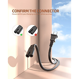 2 Prong Charger Cord Fit for JBL PartyBox 300 310 100 200 1000 On-The-Go Bluetooth Speaker System Power Cord Replacement AC Cable