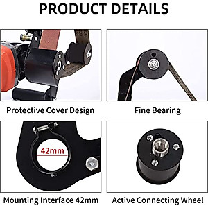 Belt Sander Adapter for Angle Grinder, Tube or Pipe Sanding Attachment, US 5/8-11 Thread, Easy Assembling Grinder Bearing, Professional Polishing Tool for Cast Iron ABS Rust Removal