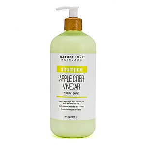Nature Love Apple Cider Vinegar Shampoo and Conditioner Duo | Clarify + Shine | Revitalize Hair and Scalp | Purifies Without Stripping | Paraben Free, Cruelty Free, Made in USA (25 oz each)
