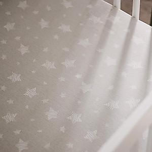 Ely’s & Co. Crib Sheets, Baby Boy/Girl Fitted Crib Mattress Sheet Set, 2 Pack, 100% Jersey Knit Cotton, Infant and Toddler Nursery Bedding, Tan Drawn Star, 28” x 52”