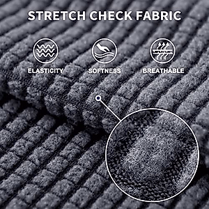 subrtex 7 Pieces Stretch Sofa Slipcover Sets Couch Cover Sets Backrest Cushion Covers Furniture Protector Collection Set for Oversize Sofa Loveseat Chair Slip Covers(Large, Gray)