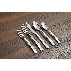 Cambridge Rhyme Mirror Handles 20-Piece Flatware Set, Service for 4, 0, SILVER SATIN
