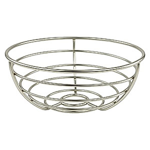 Spectrum Diversified Euro Fruit Bowl & Produce Basket Modern Countertop Food Storage for Fruits & Vegetables, Sleek Design with Sturdy Steel Construction,Silver