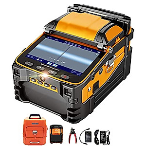 Optical Fiber Fusion Splicer Automatic Multi-Language Intelligent Fiber Optic Welder FTTH Fiber Optic Splicing Machine with 6 Seconds Splicing Time, Fusion Splicer Machine Melting 15 Seconds Heating