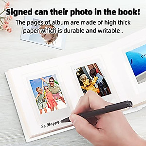 64 Pockets Mini Photo Album with Writing Space, Front Window, Polaroid Photo Album 3 Inch for Fujifilm Instax Mini 12 11 9 8 7+ 40 EVO Film, Polaroid 300, HP Sprocket, K-pop Photocards (White)