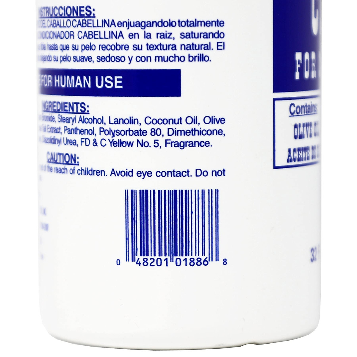 Cabellina Conditioner del Caballo, Moisturizing Conditioner to Prevent Hair Loss with Horsetail Plant Extract, Volume and Shine to your hair, 32 FL Oz, Bottle