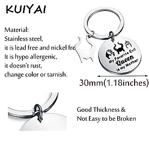 KUIYAI Villains Bad Witches Gift Evil Queen Gift Witch Women Gift Halloween Party Gift My Favorite Evil Queen Is My Mother Keychain (EVILQUEEN motherK)