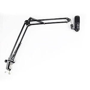 Vault MS126-1 Microphone Boom Scissor Extendable Arm Stand for Dynamic and Condenser Microphone with Mic Clip Holder & Table Mounting Clamp