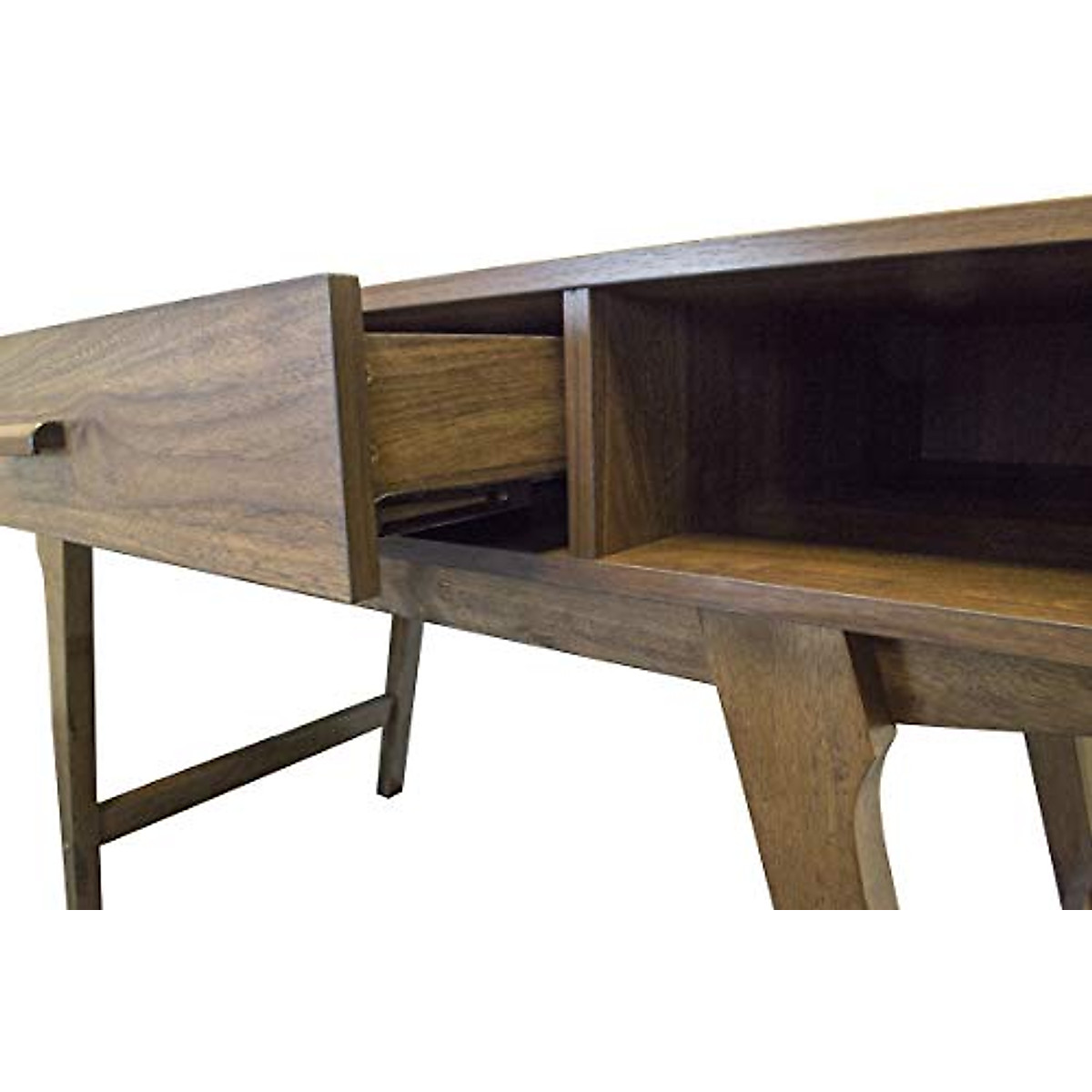 OS Home and Office Model Mid Century One Drawer and Sturdy Legs desk, brown