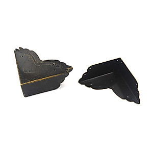 Mcredy Box Corner Corner Protectors Metal Bronze 2.8x2.8x0.8"(LxWxH) Decorative Corner Set of 4