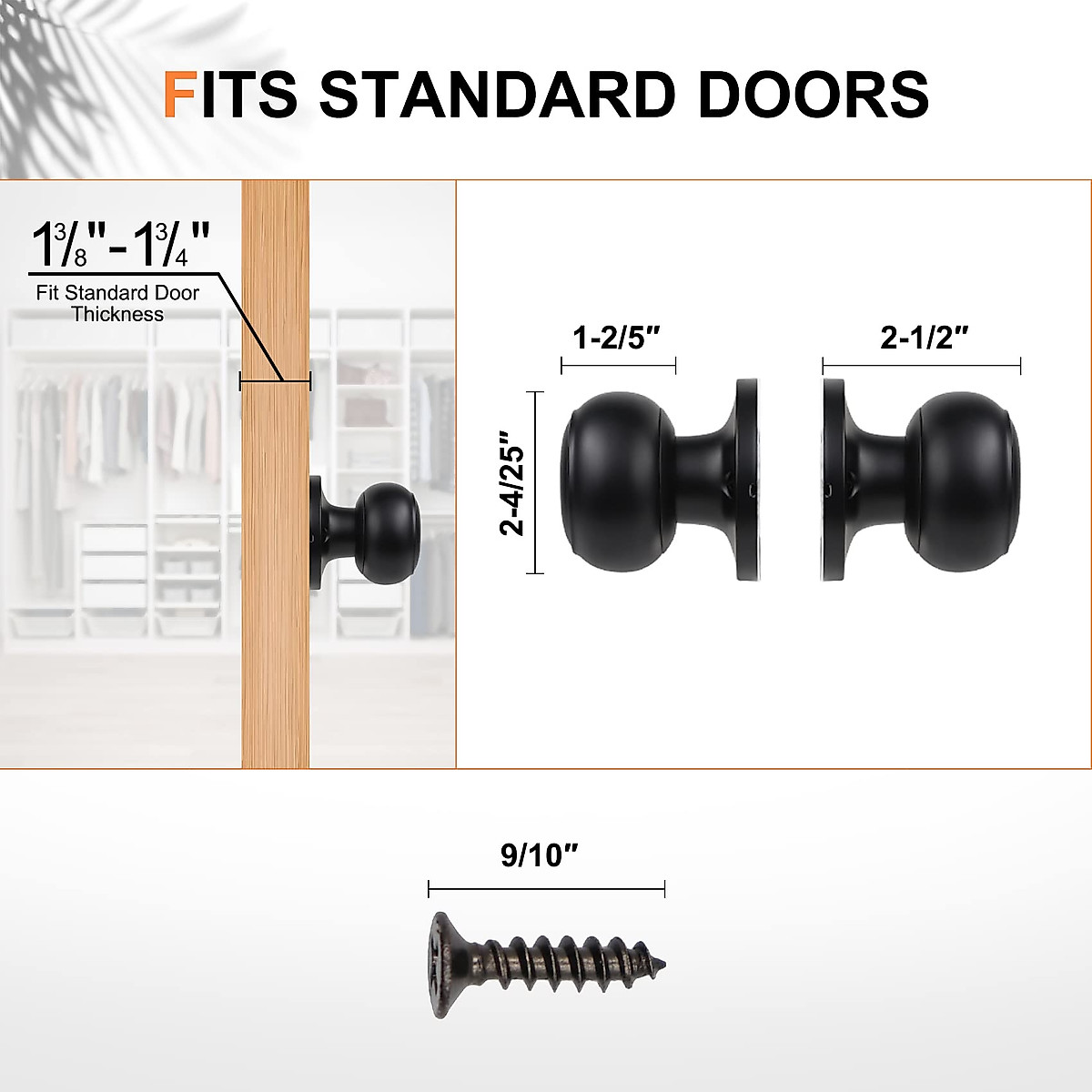 Betollo 3 Pack Door Knobs