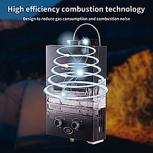 HOTaitai Tankless Water Heater Propane, 1.58 GPM Portable Outdoor Hot Water Heater for Camping