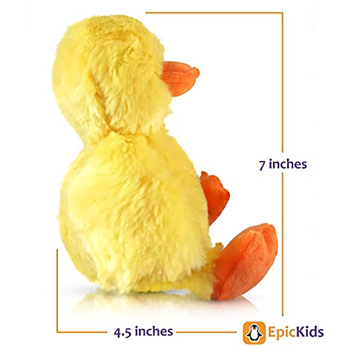 Stuffed Duck - Plush Stuffed Duck Toy - Duck Stuffed Animal - A Huggable, Soft, Adorable 7" Baby Duck - Great Gift for Duck Lovers of All Ages, Girls and Boys Yellow Orange