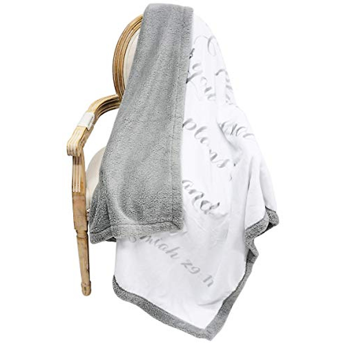 Jeremiah Scripture Throw Blanket: for I Know The Plans I Have for You. Fleece Sherpa Inspirational Faith Gift, Buttery-Soft Extra-Large Healing Quilt for Men or Women (Ivory)