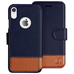 LUPA Legacy iPhone XR Wallet case for Women and Men, Case with Card Holder [Slim & Protective] for Apple XR (6.1”), Vegan Leather i-Phone Cover, Phone Case, Desert Sky