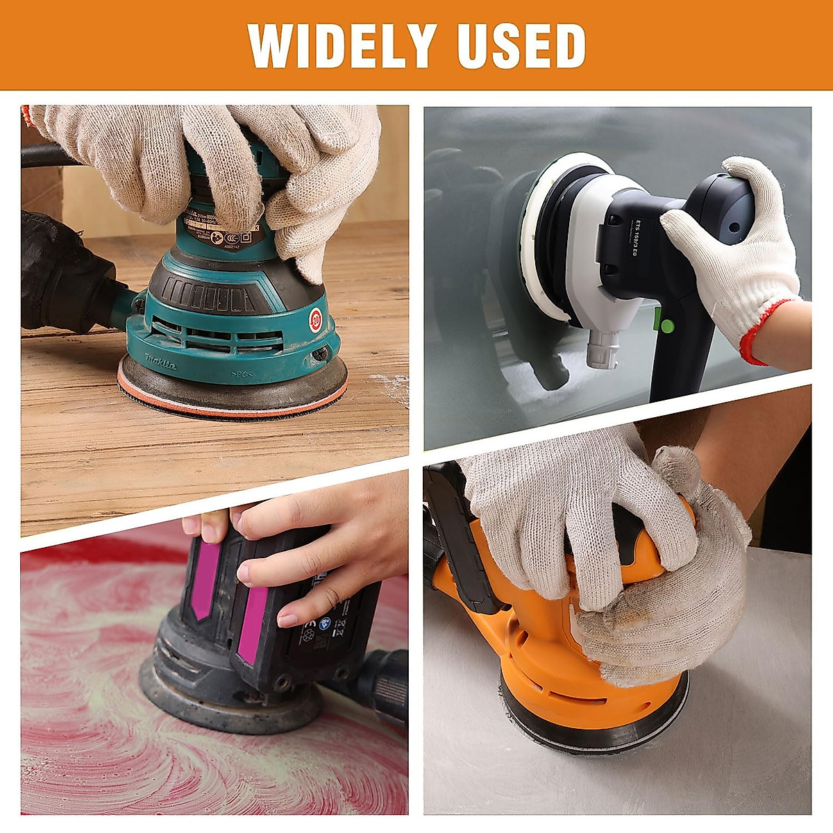 POLIWELL 6 Inch (150mm) Hook and Loop Sanding Discs, 1000/1500/2000/3000 Assorted Grit Wet Dry Sandpaper with Premium Silicon Carbide Abrasive for Automotive Woodwork Art Craft, Pack of 40