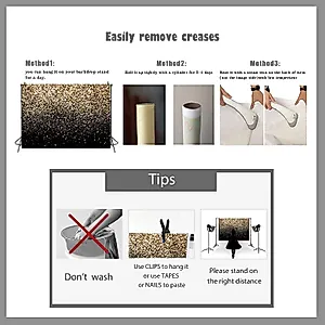 LTLYH 8X8ft Black and Gold Backdrop Golden Spots Backdrop Vinyl Photography Backdrop Vintage Astract Background for Family Birthday Party Newborn Studio Props 129……