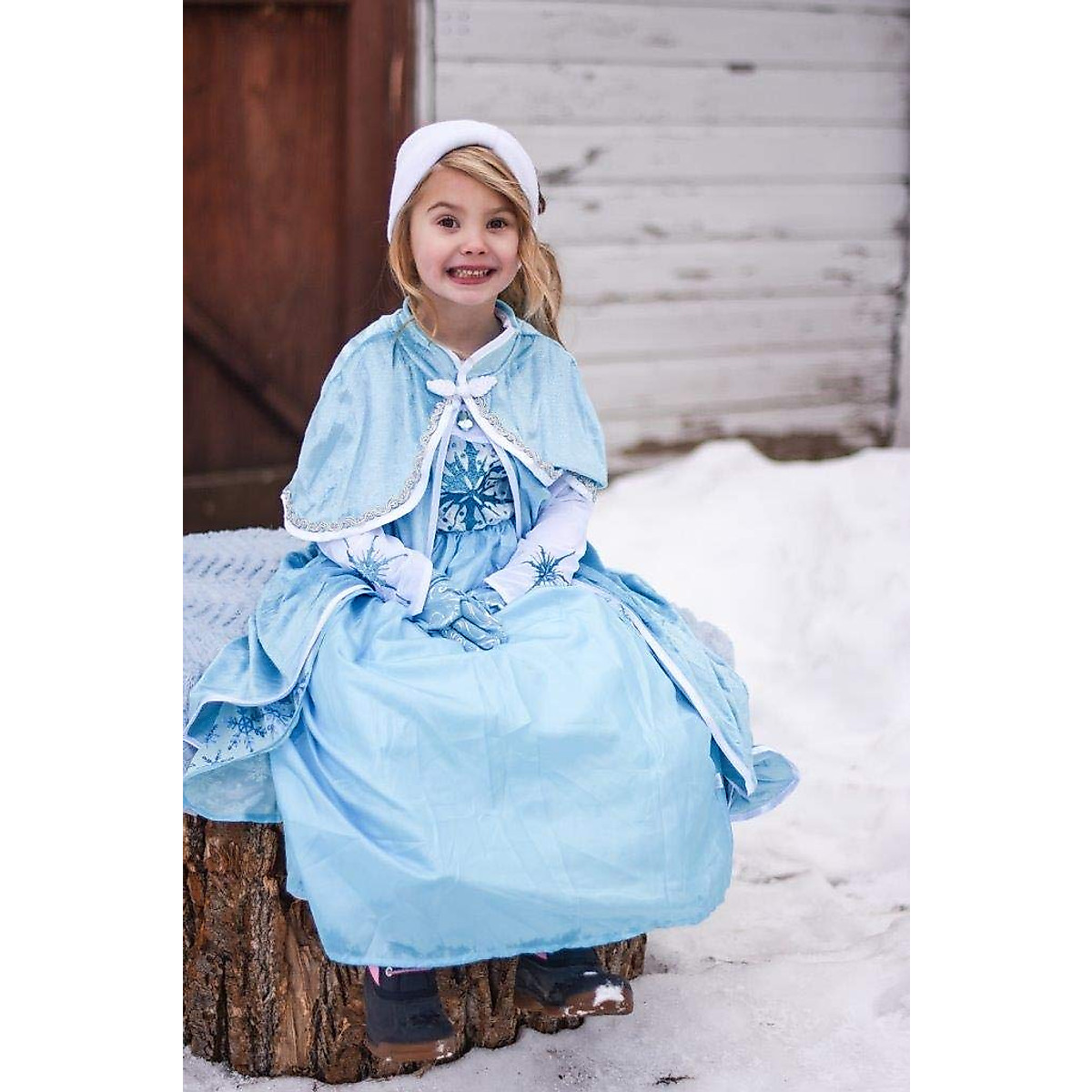 Little Adventures Ice Princess Dress up Costume for Girls (Medium 3-5) - Machine Washable Child Pretend Play and Party Dress with No Glitter