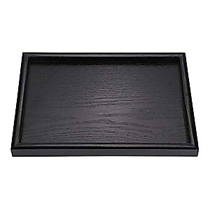 Solid Wood Tea Tray, Wooden Serving Tray Rectangle Solid Wood Fruit Tray Food with Raised Edges for Home, Kitchen, Restaurant(30 * 20 * 2cm)