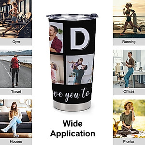 Personalized Picture Travel Tumbler for Dad Gift on Father's Day from Daughter Son Custom Coffee Mug Cup