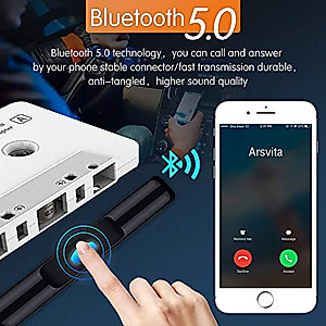 Arsvita Car Audio Bluetooth Cassette Receiver, Tape Player Bluetooth 5.0 Cassette to Aux Adapter
