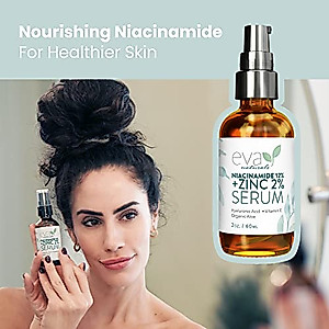 12% Niacinamide Serum for Face + 2% Zinc and Hyaluronic Acid for Smooth, Bright & Youthful Skin - Pore Minimizer, Reduce Oil, Treat Dark Spots, Improve Uneven Skin Tone & Texture, Reduces Fine Lines & Wrinkles (2 oz)