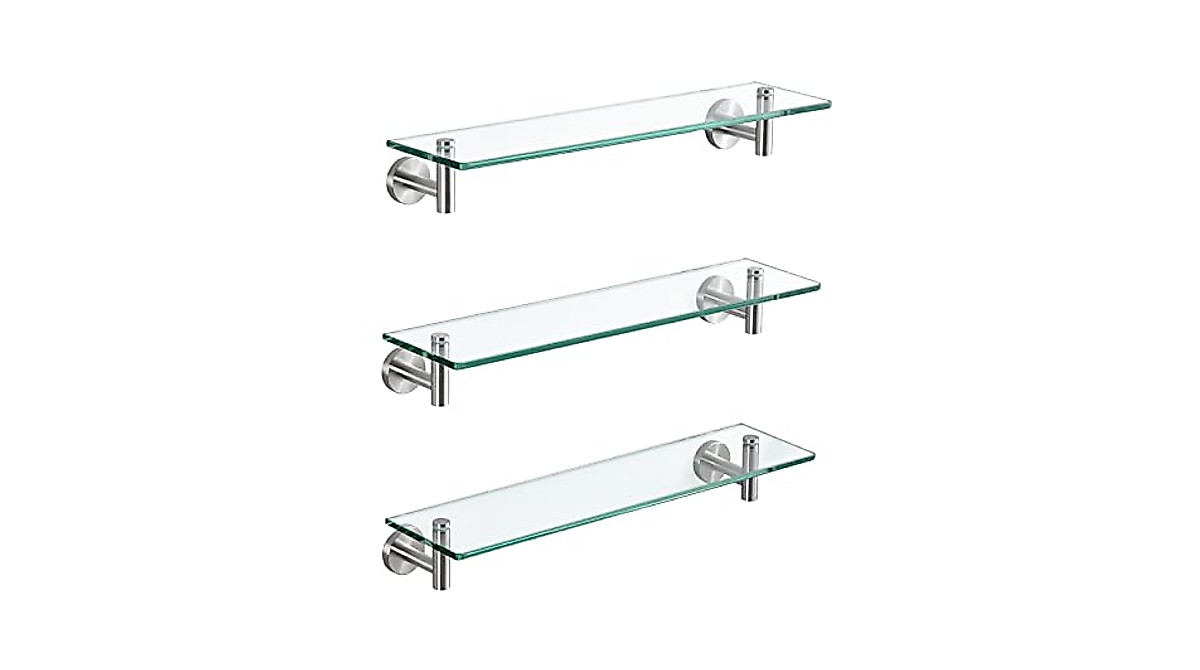 KES 20-Inch Glass Shelf - Rustproof & Stylish Storage