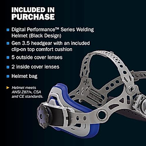 Miller Digital Performance Welding Helmet (Black) - Auto-Darkening Welding Helmet with Clearlight 2.0 Technology - Welding Hood with 7.22 in View - Lightweight Welding Mask with Color-Enhancing Optics